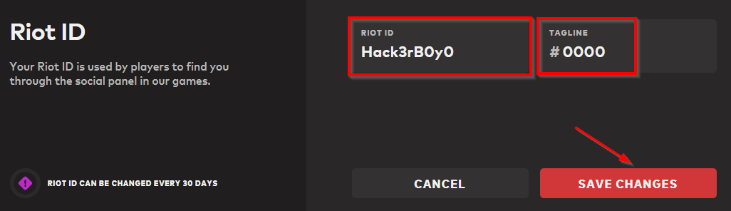 Change Riot ID Name Valorant and Tagline